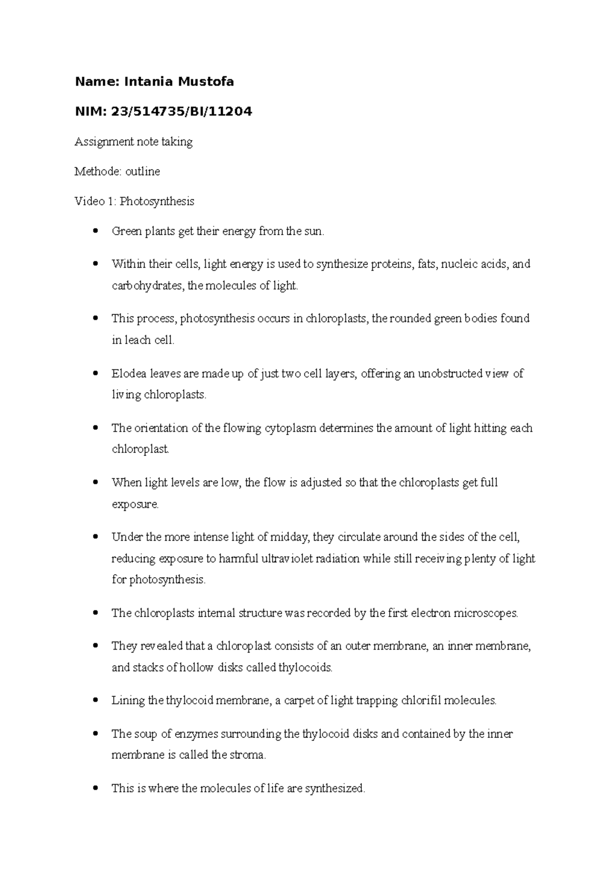 Assignment note taking - Name: Intania Mustofa NIM: 23/514735/BI ...