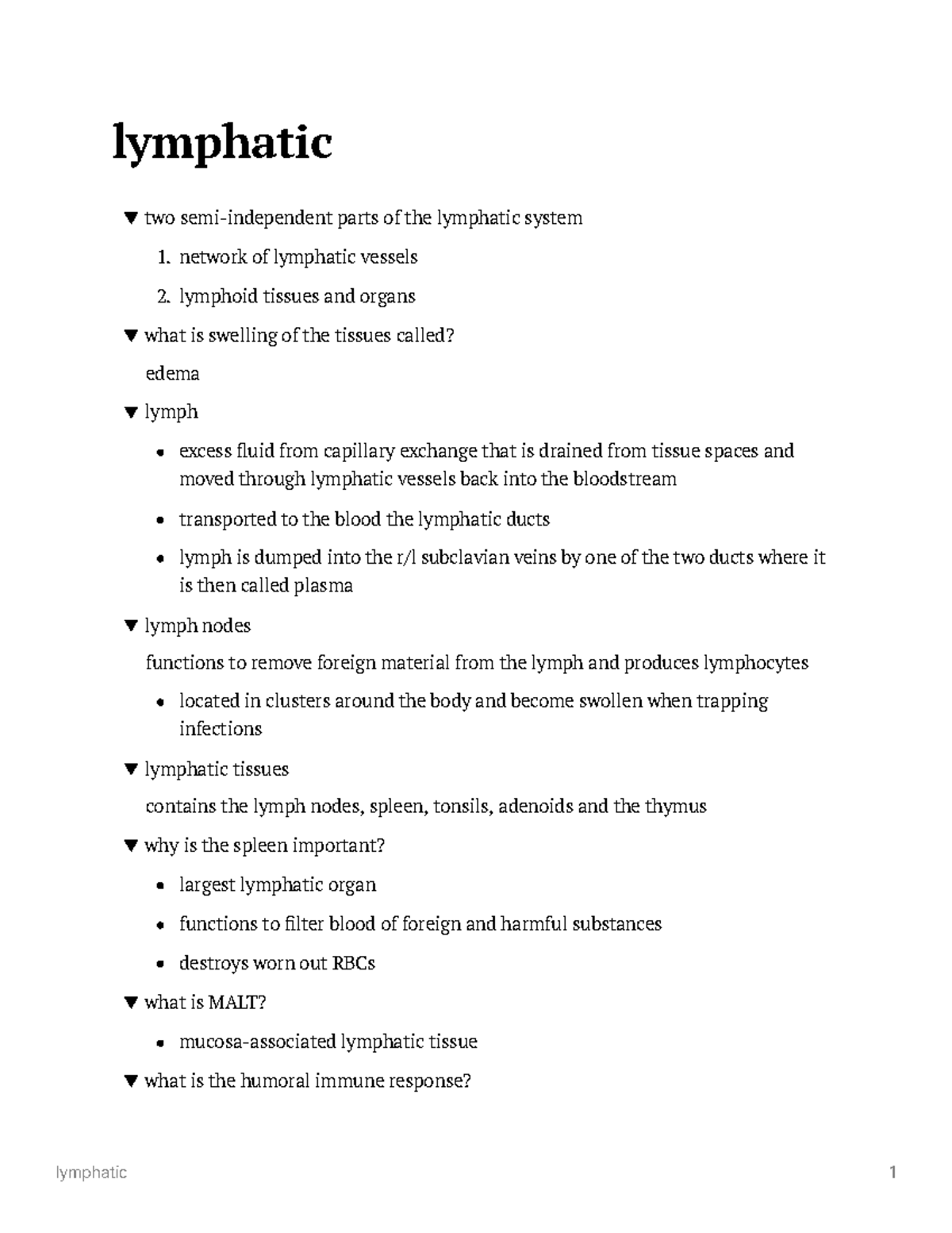 The Lymphatic System - Chapter 12 - Sample Questions - lymphatic 1 ...