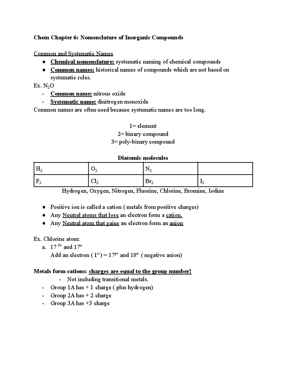 Chem Chapter 6 Nomenclature of Inorganic Compounds - Chem Chapter 6 ...