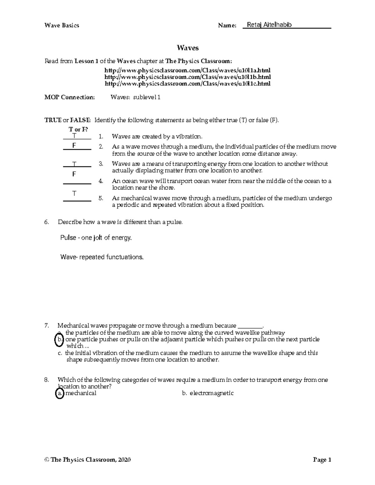 Waves - html physicsclassroom/Class/waves/u10l1b.html physicsclassroom ...