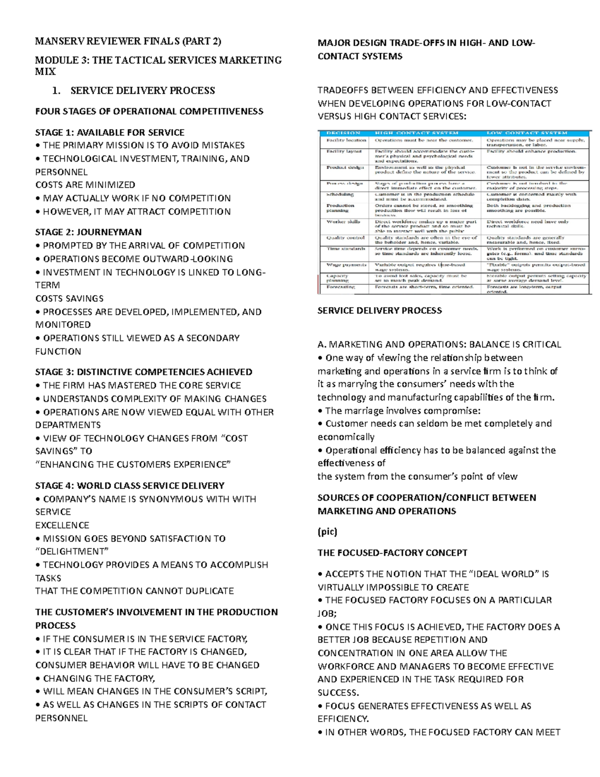 Managing Service Enterprises - MANSERV REVIEWER FINALS (PART 2) MODULE ...