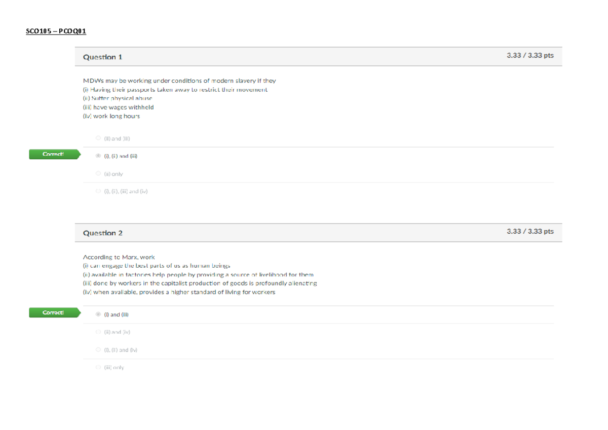 SCO105 - PCQ01 answers - SCO105 - SCO105 – PCOQ - Studocu