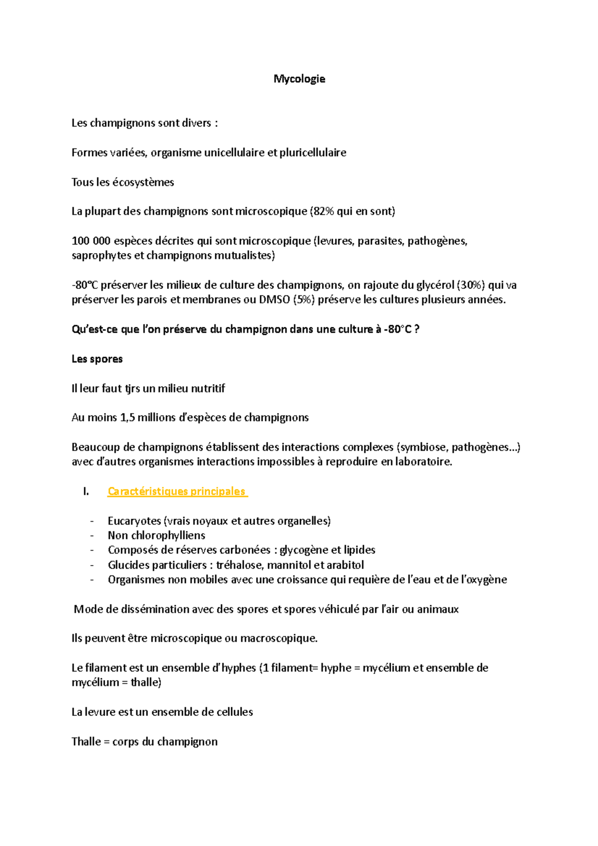 Mycologie - cours - Mycologie Les champignons sont divers : Formes variées, organisme ...