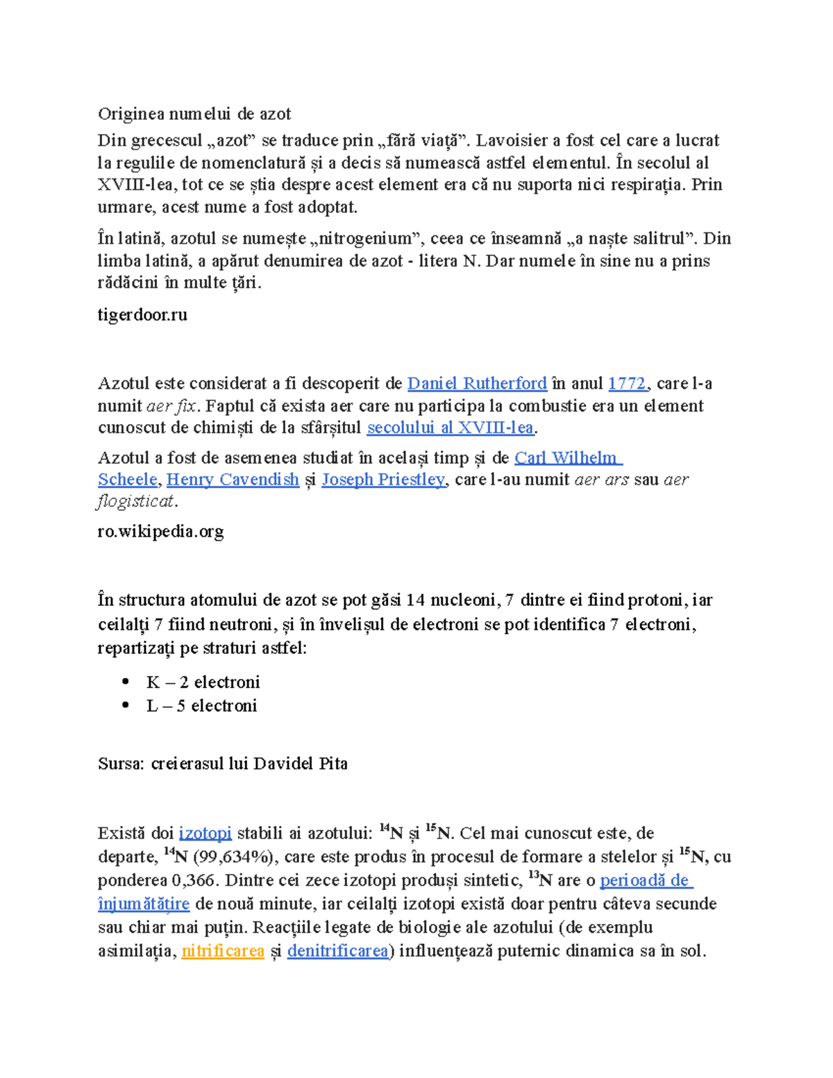 Azotul - Its a document about nitrogen. - Originea numelui de azot Din ...
