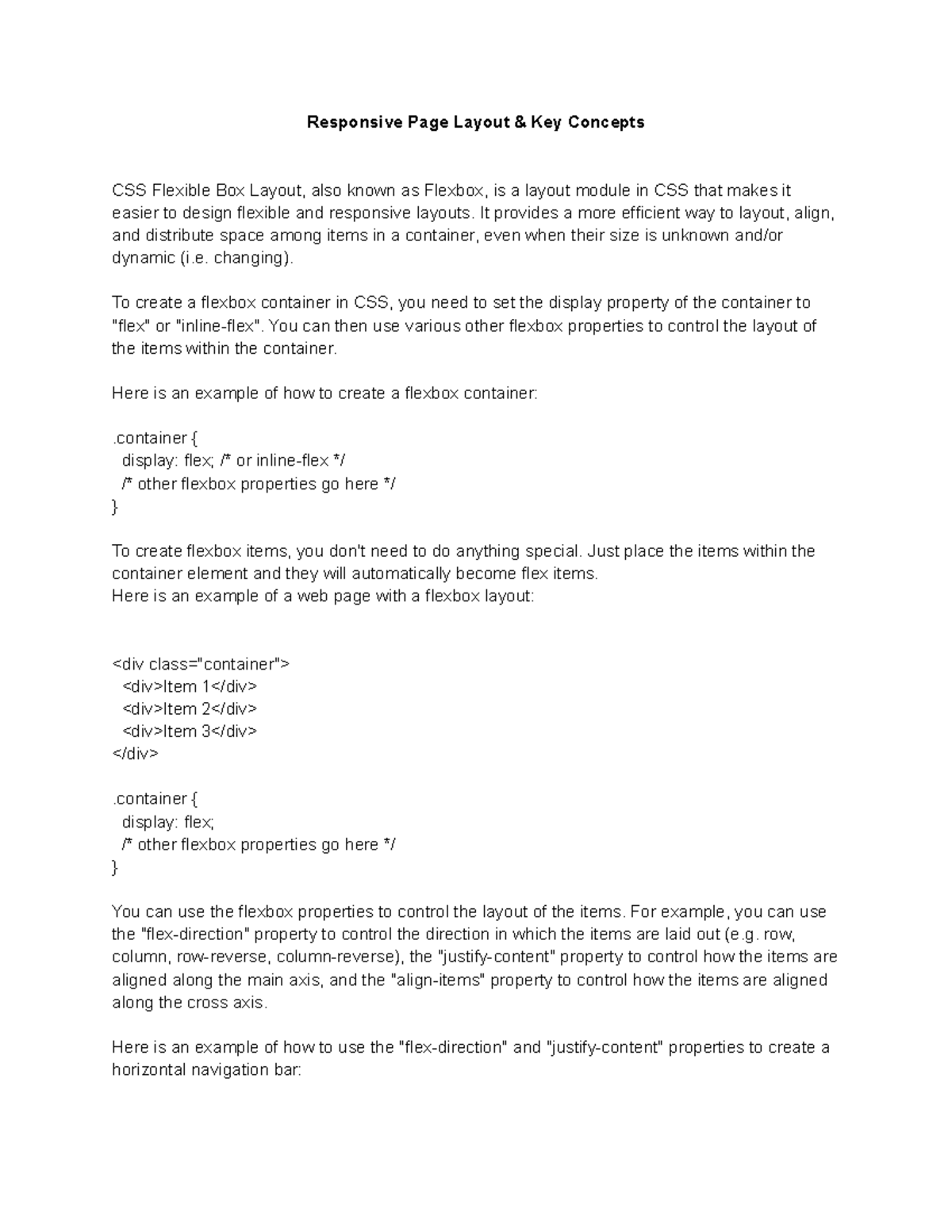 Web dev notes 7 - rusu - Responsive Page Layout & Key Concepts CSS ...