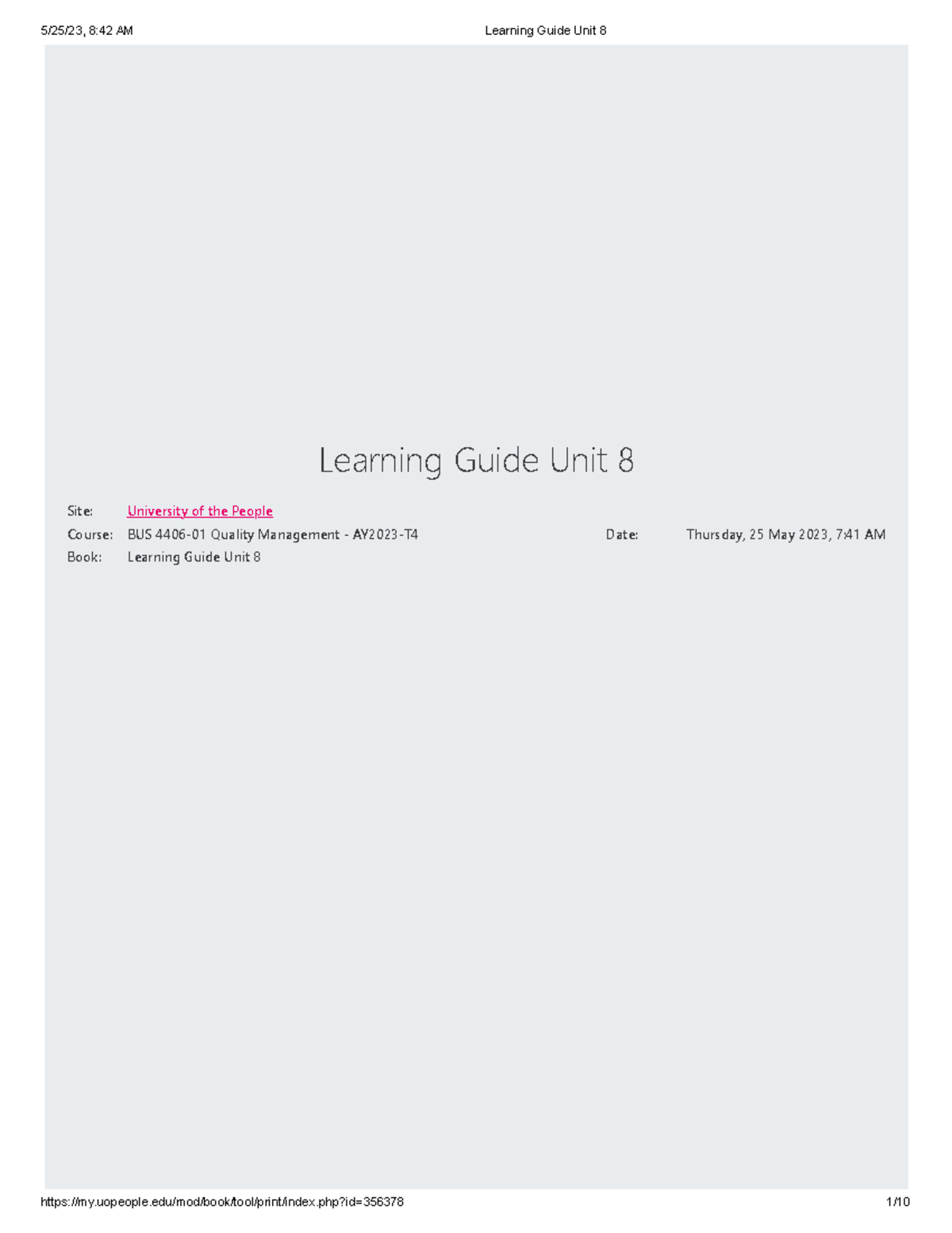 08.Learning Guide Unit 8 - BUS 4406 - UoPeople - Studocu
