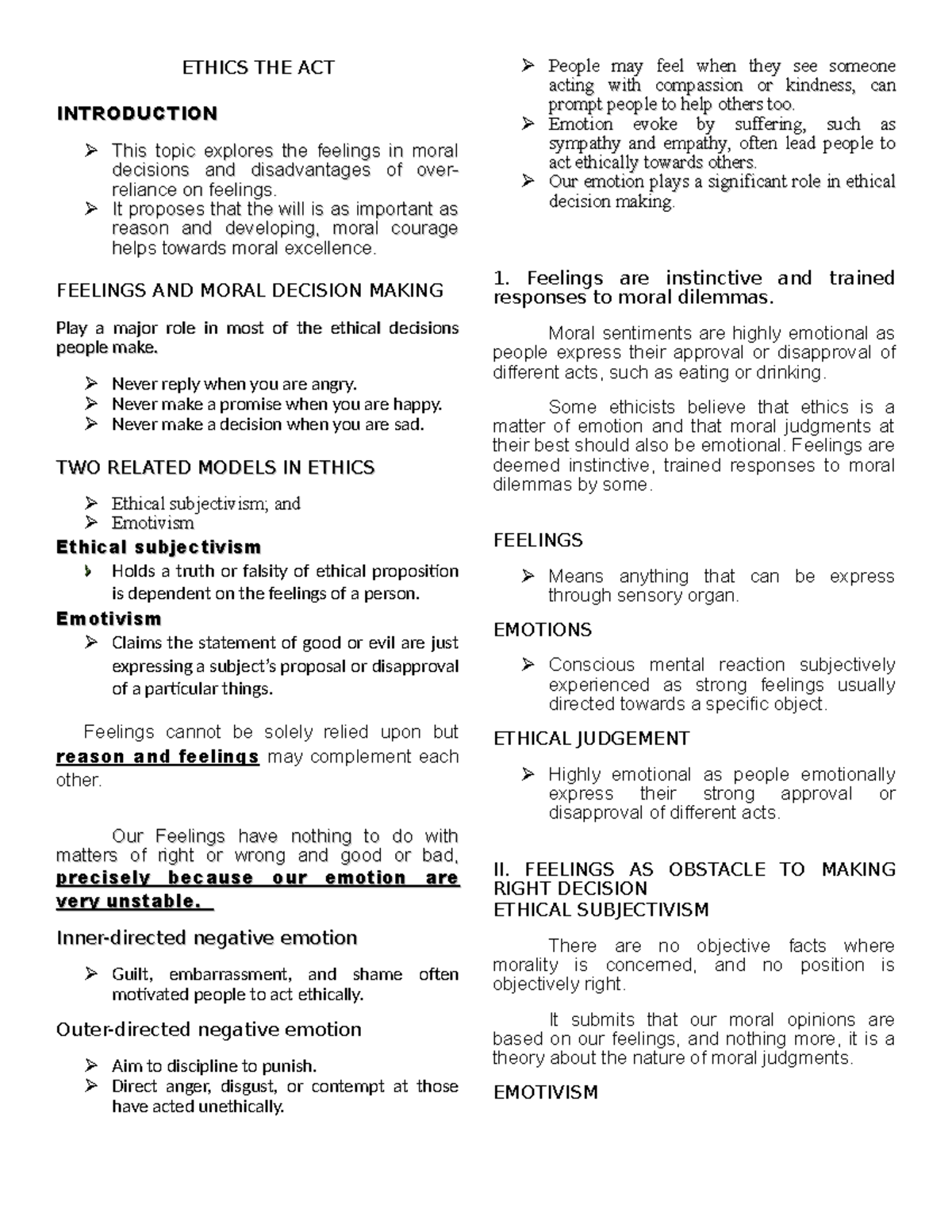 Ethics - ETHICS THE ACTETHICS THE ACT INTRODUCTION INTRODUCTION This ...