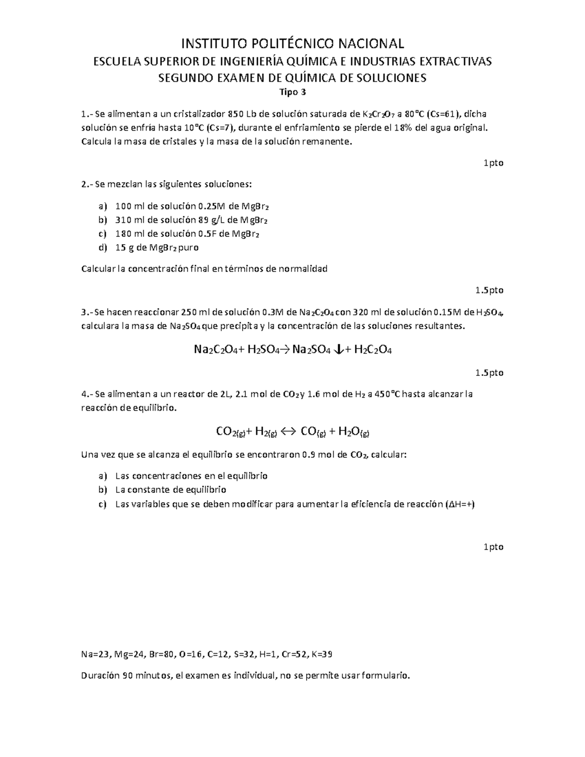 Examen segundo tipo3 QS - INSTITUTO POLITÉCNICO NACIONAL ESCUELA ...