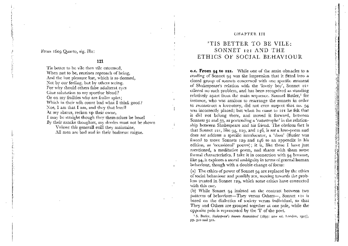 Melchiori, G., Tis better to be vile, Sonnet 121 and the Ethics of ...
