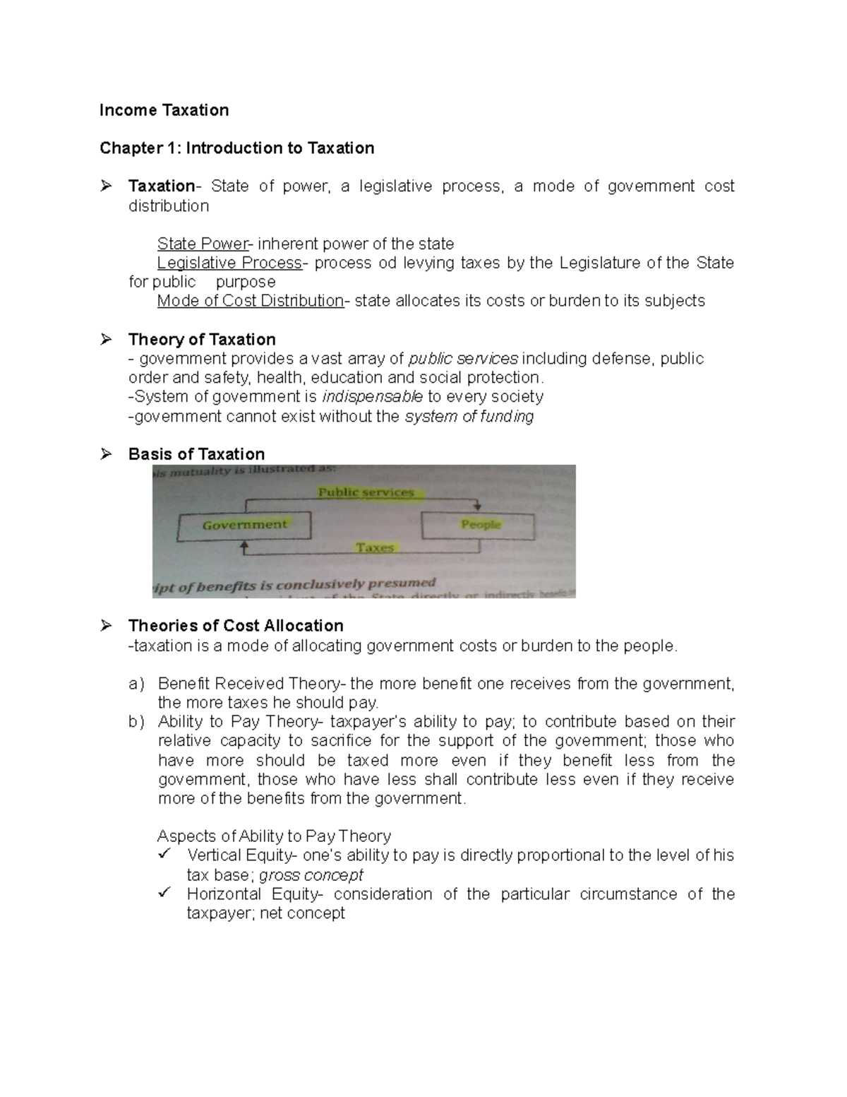Income Taxation - Reviewer Questions - Income Taxation Chapter 1 ...