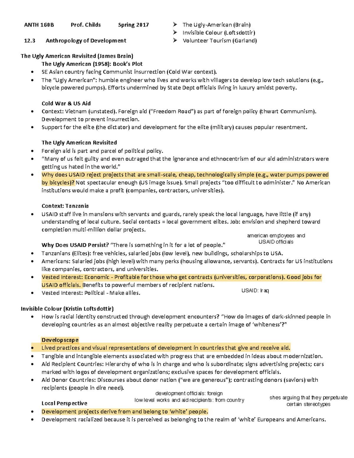12.3 Anthropology of Development - ANTH 160B 12 Prof. Childs Spring ...