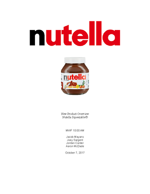 Nutella Squeeze Marketing Plan - Nutella Marketing Plan Nutella Squeeze ...