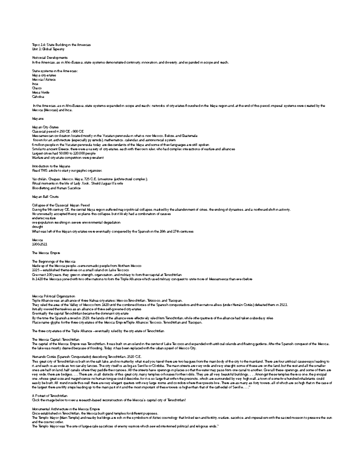 APWH Notes 1.4 - Google Docs - Topic 1: State Building in the Americas ...