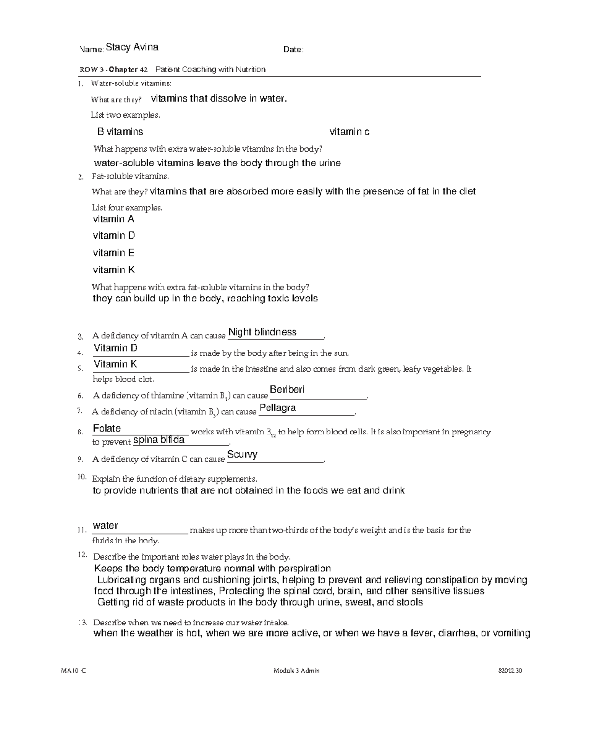 MA101 C ROW 3 Chapter 42SA - ROW 3 - Chapter 42 Patient Coaching with ...
