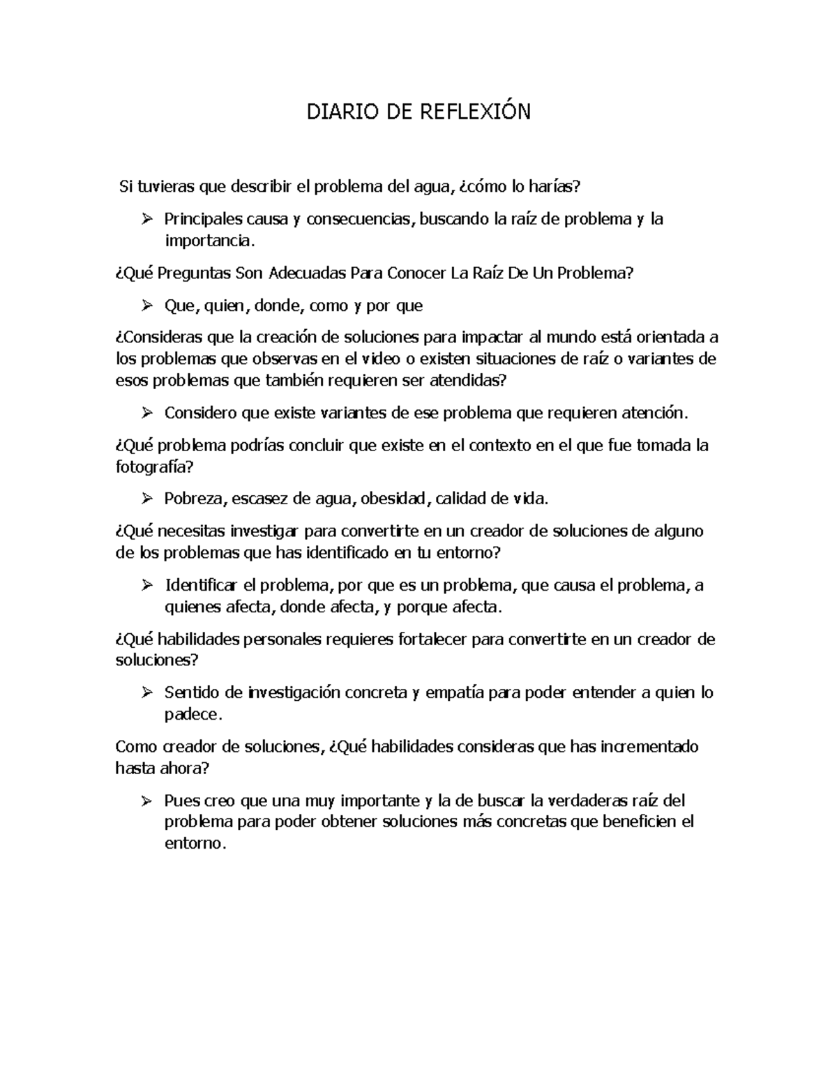 Actividad 7 Diario DE Reflexión - DIARIO DE REFLEXIÓN Si tuvieras que describir el problema del ...