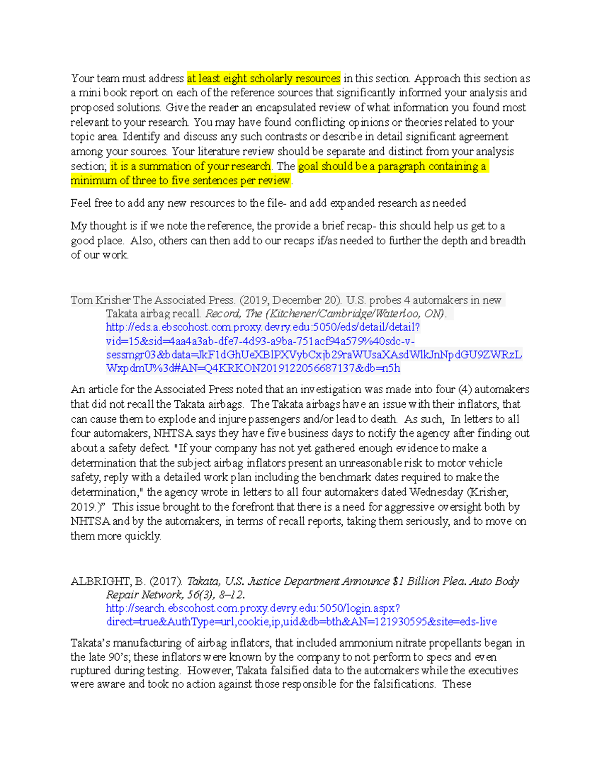 Expanded Research Sumit - Your team must address at least eight ...