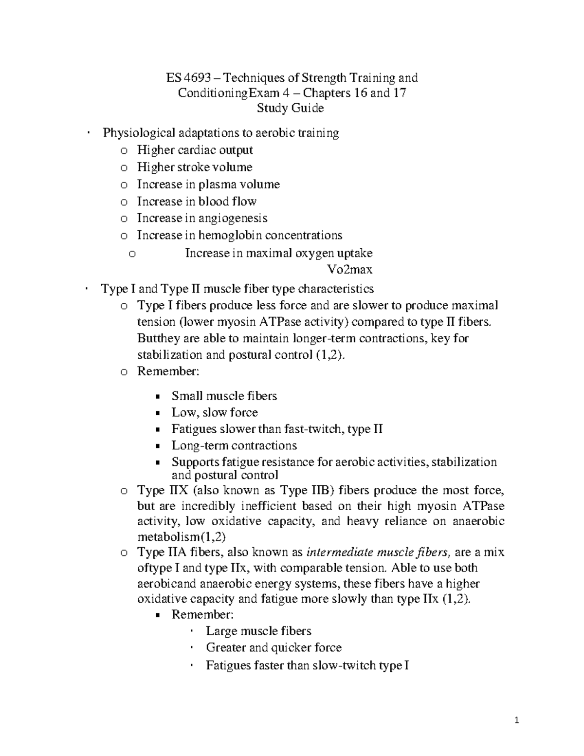 ST Exam 4 Study Guide Techniques of Strength Training and Conditioning ...