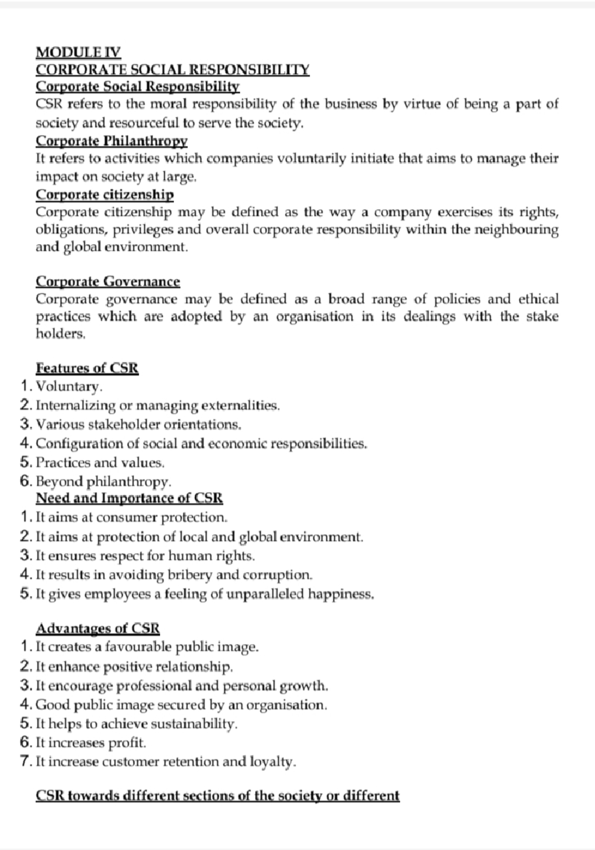 Business Management , Module 4 - B.COM - Studocu