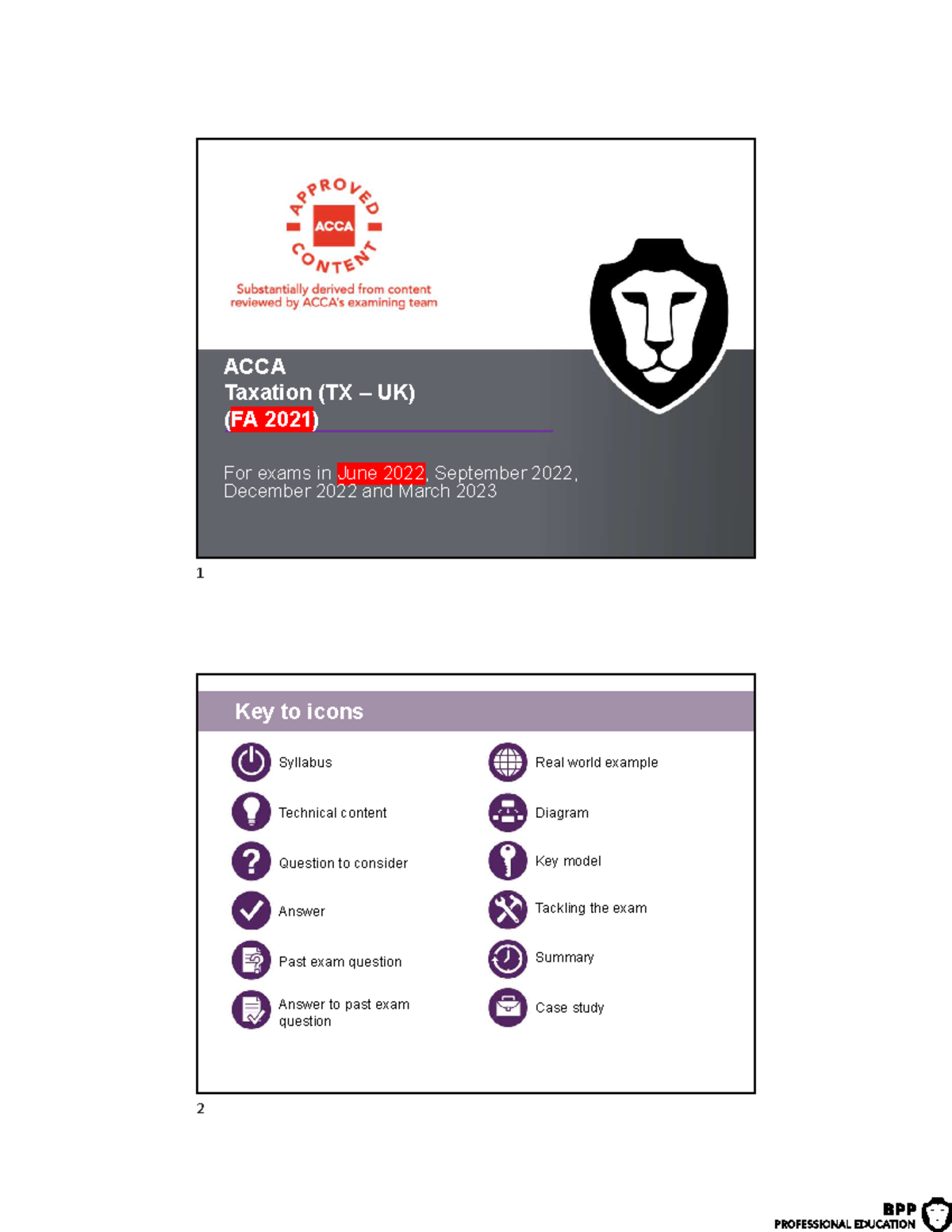 ACCA TX Slides FA2021 Chpt 0 - Intro (2 per page) - BPP LEARNING MEDIA ...
