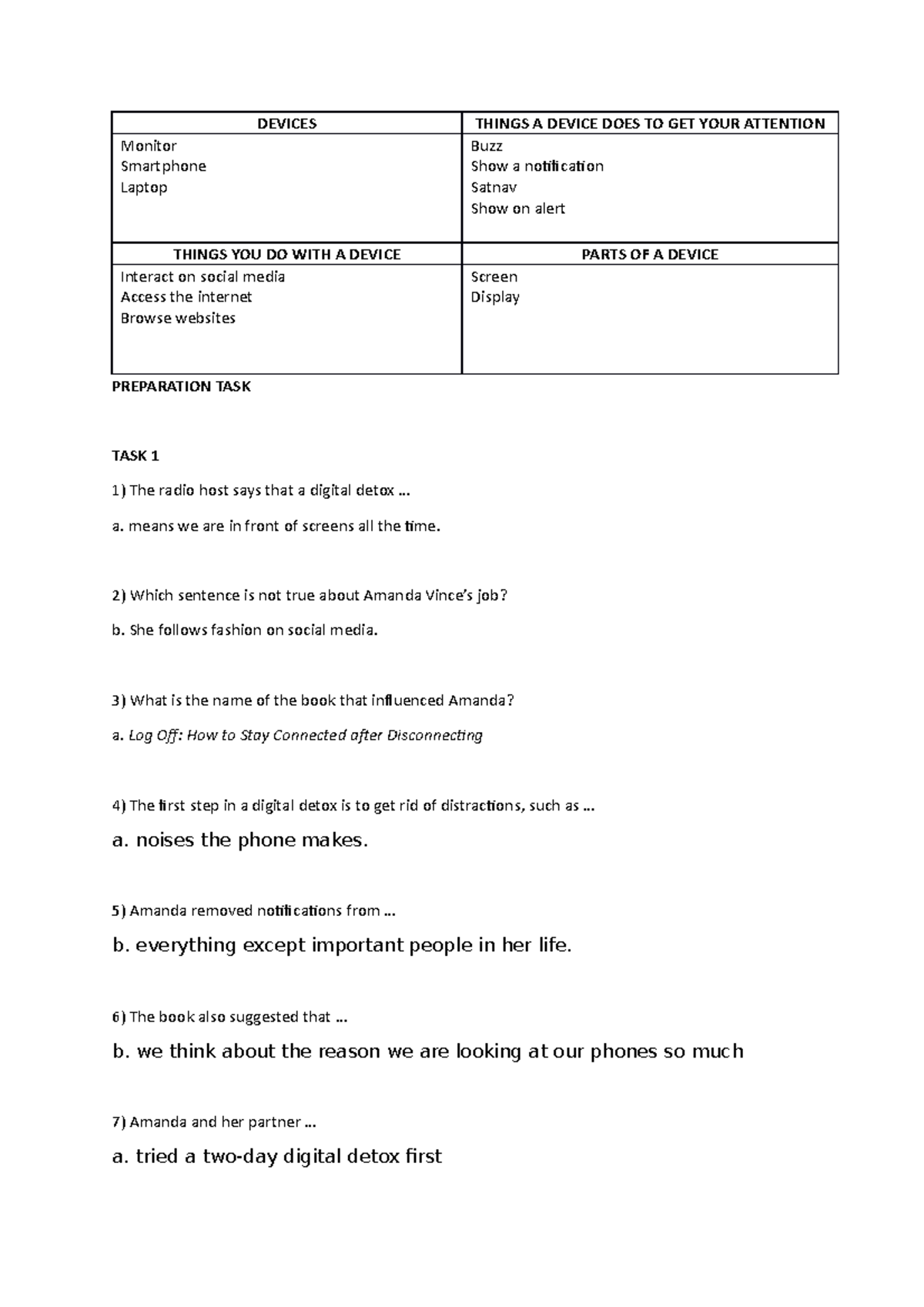 W3 Listening TEST - Listenin Test - Monitor DEVICES THINGS A DEVICE ...