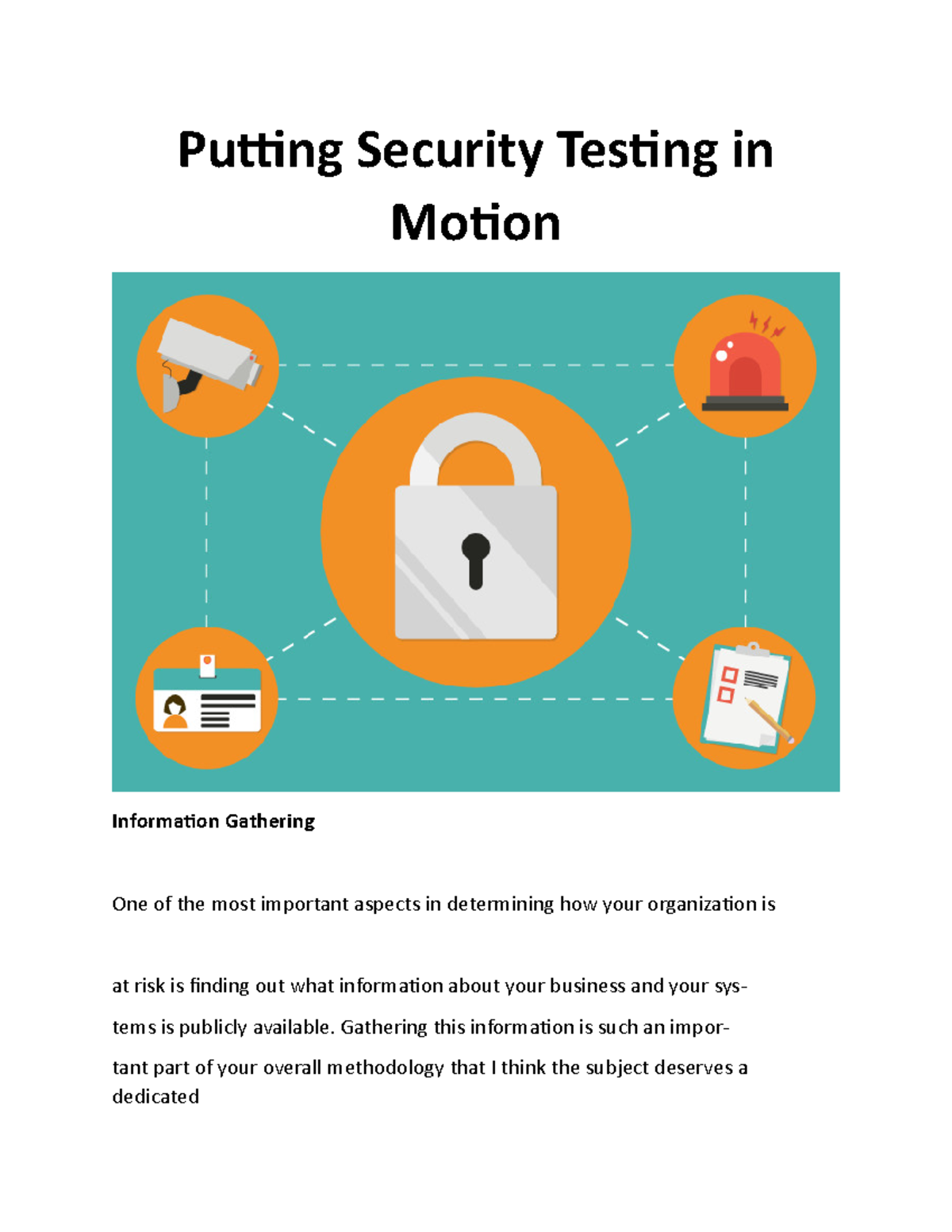 Putting Security Testing in Motion - Putting Security Testing in Motion ...