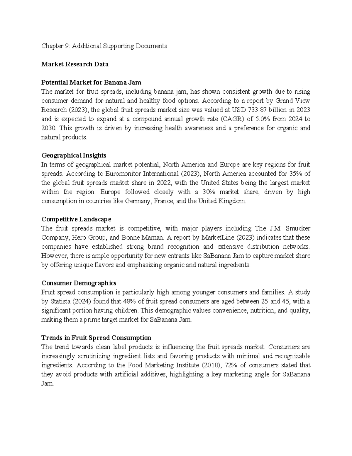 Market Research DATA - to study - Chapter 9: Additional Supporting ...