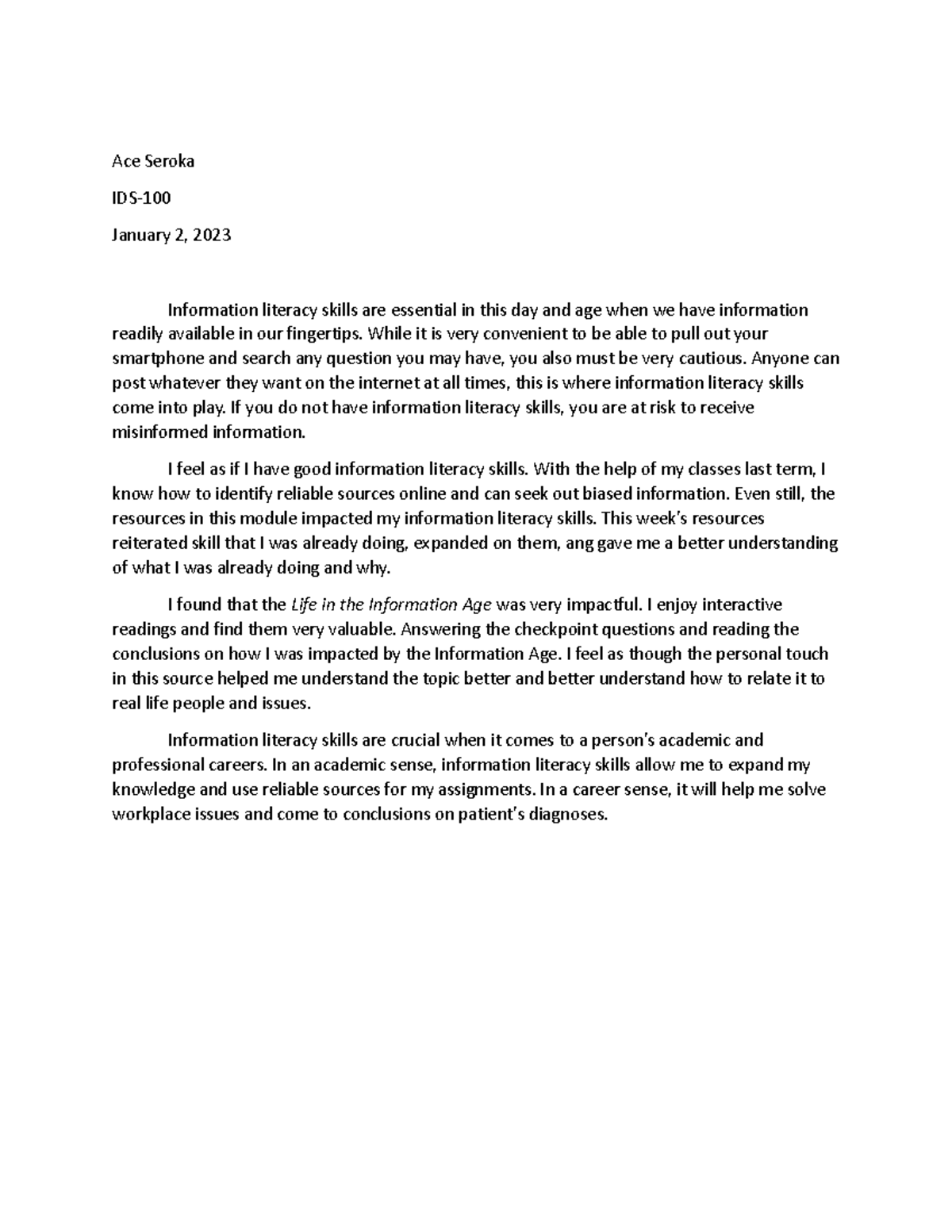 IDS100 1-2 Short Answer - IDS100 - SNHU - Studocu