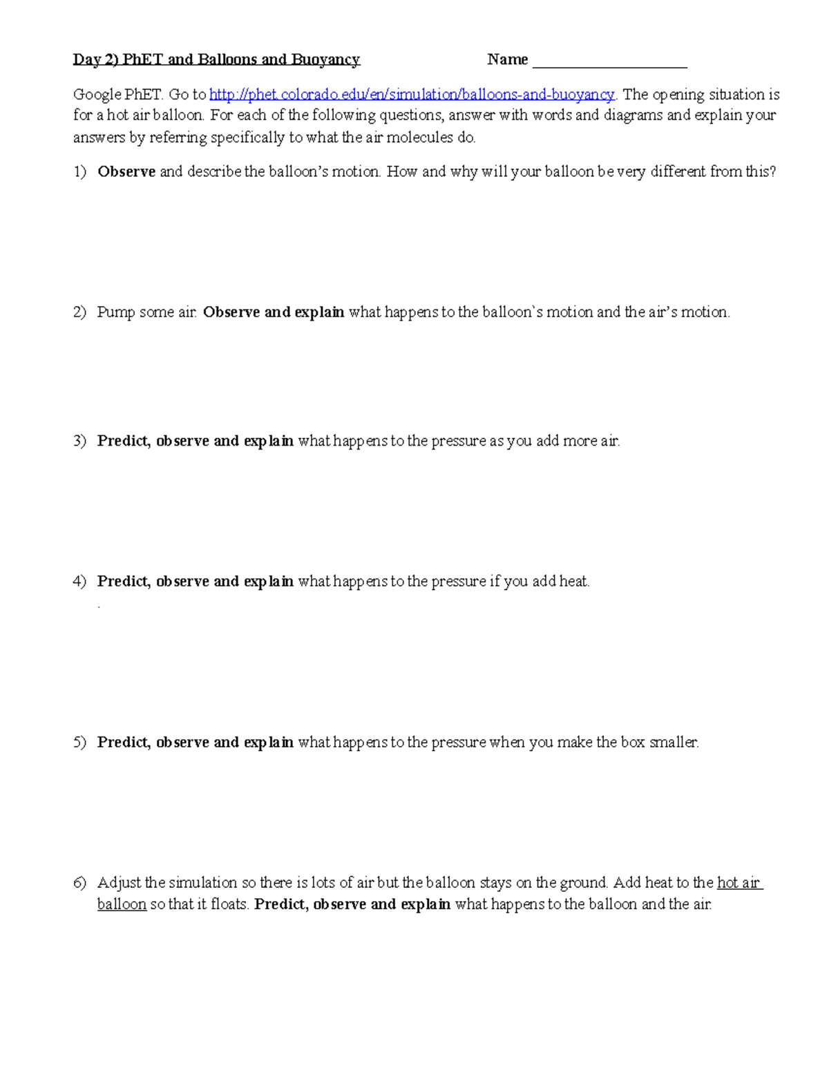 2) Ph ET and balloons - Great material to help understand the concepts ...