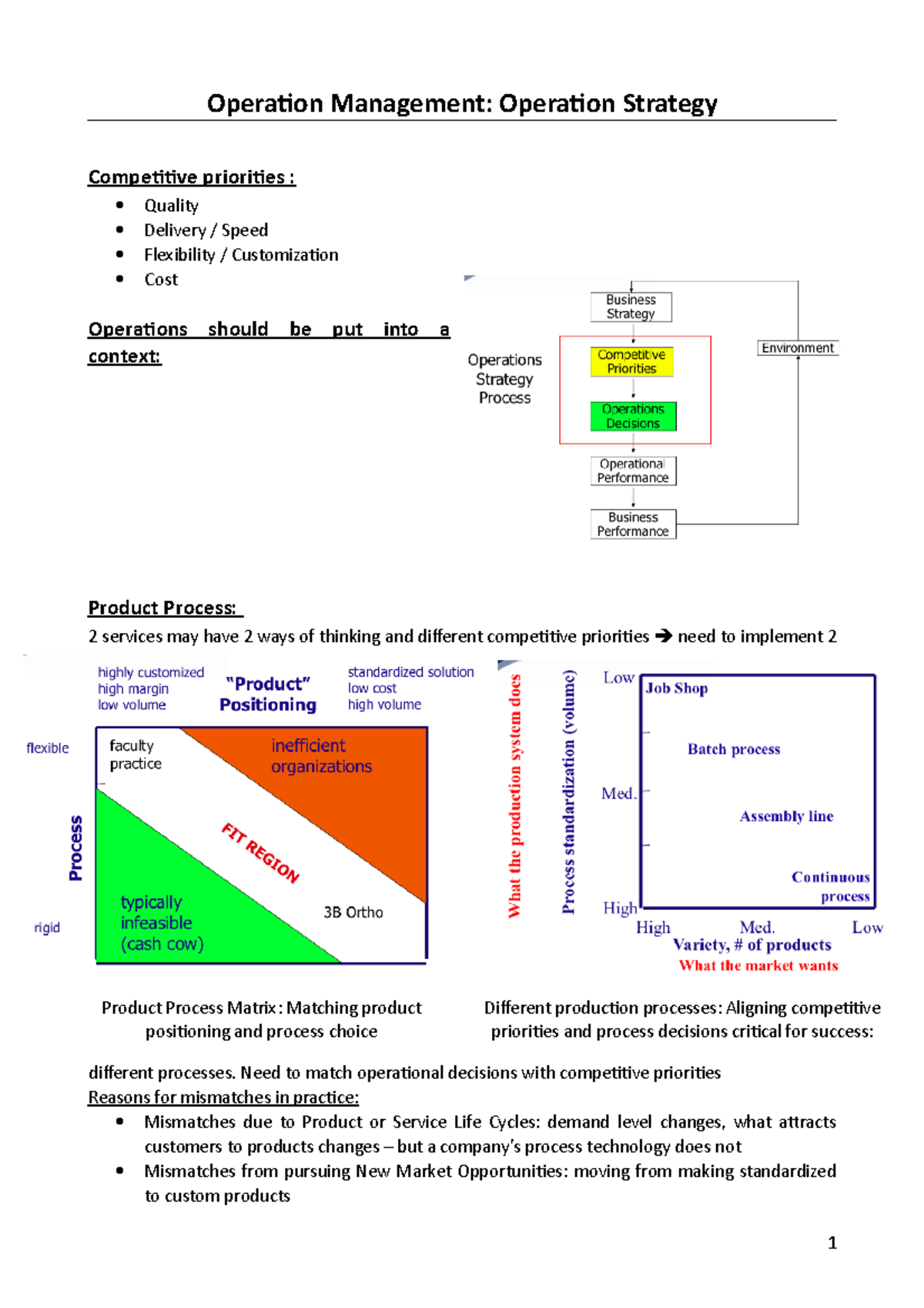 Cours Operation Management - Operation Management: Operation Strategy ...