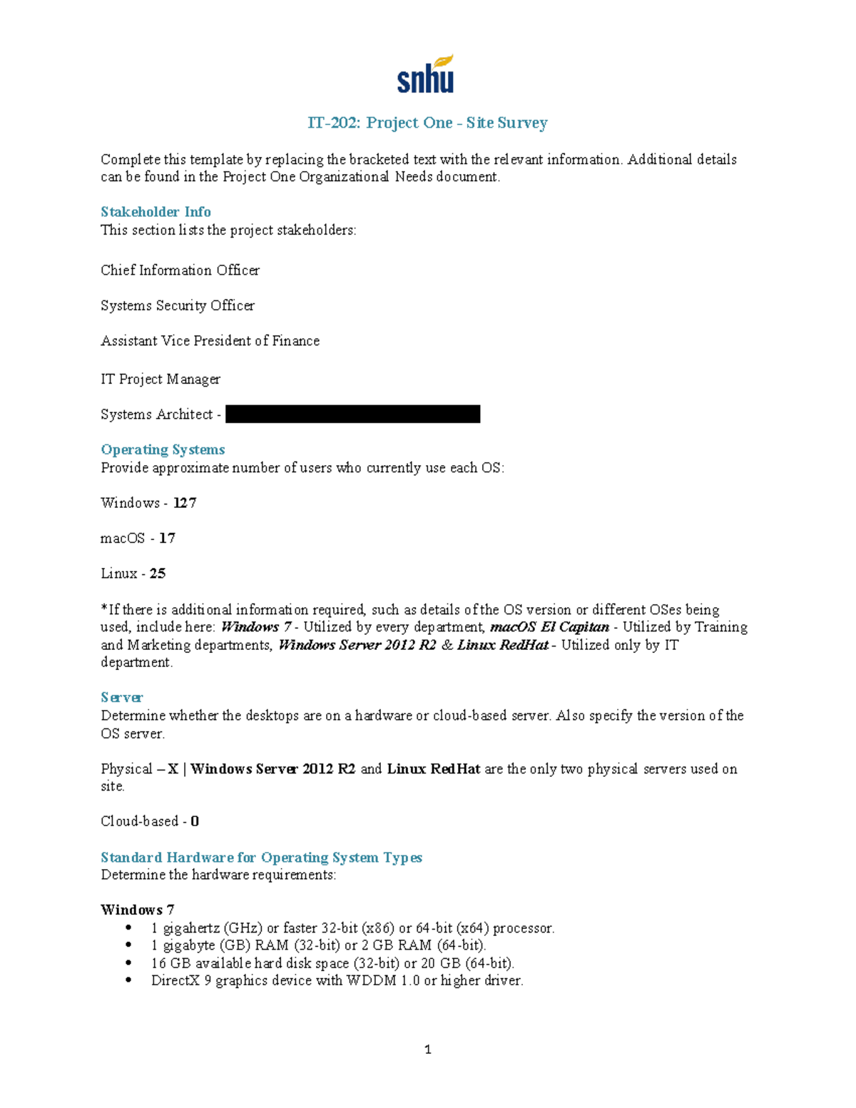 IT202 - 4-4 Project One - Site Survey + Proposal - IT-202: Project One ...