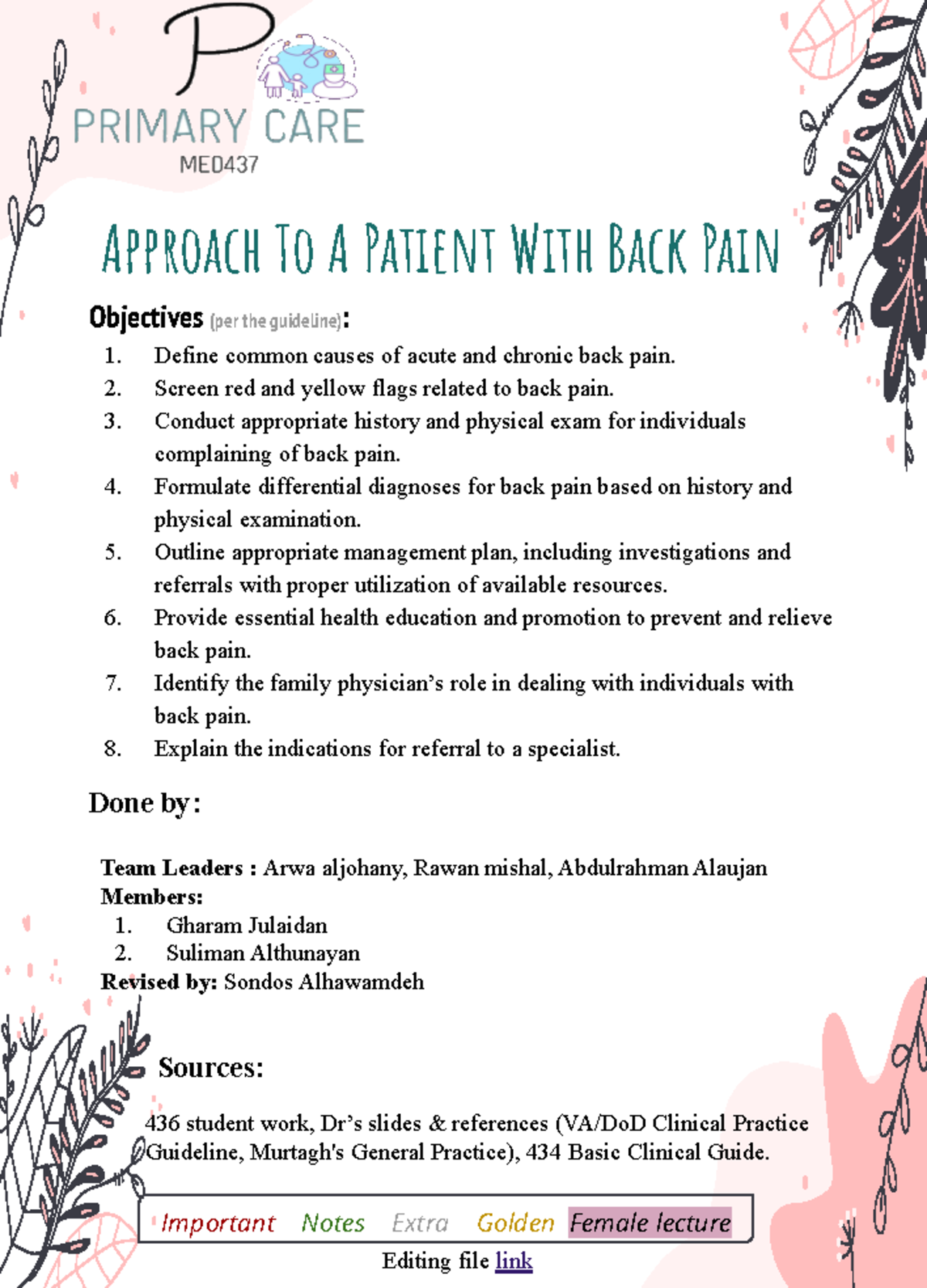 5. Approach To A Patient With Back Pain - Approach To A Patient With ...
