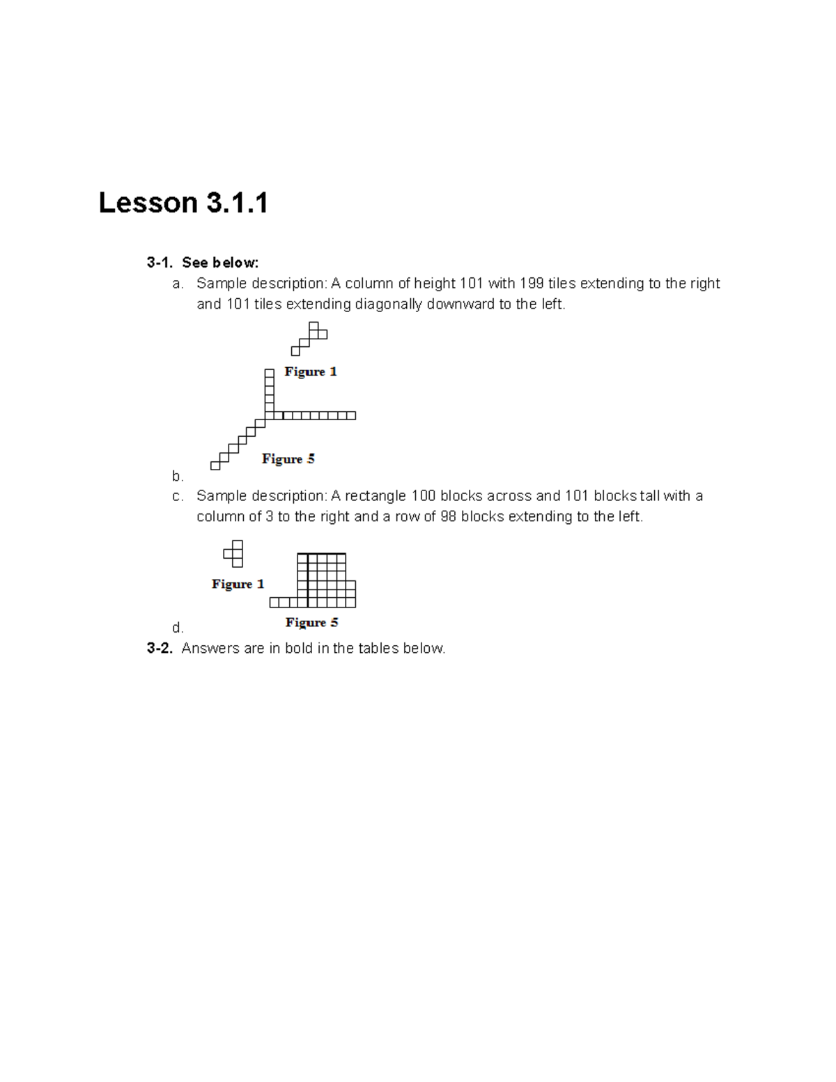 CCC3 ch3 answers - Lesson 3. 3-1. See below: a. Sample description: A ...