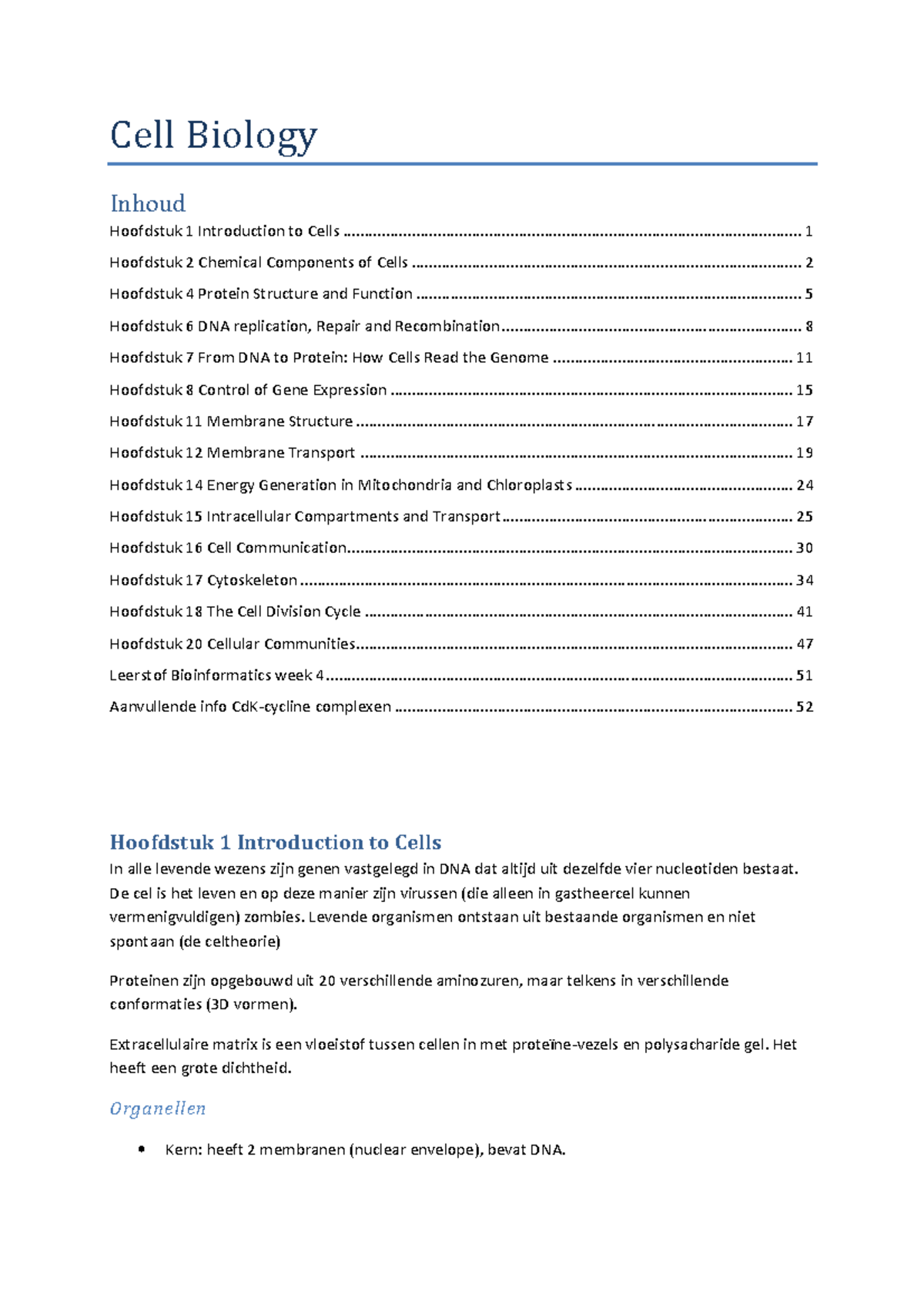 Samenvatting Essential cell biology Bruce Alberts (Compleet) - Cell ...