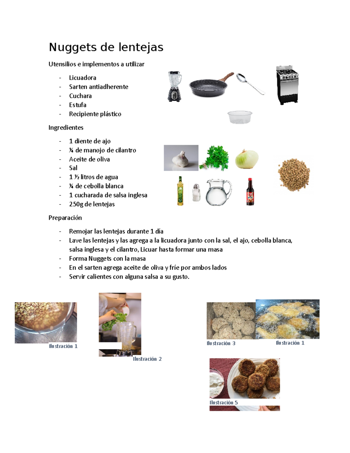 Nuggets de lentejas - dfsdfsdfsdf - Nuggets de lentejas Utensilios e ...