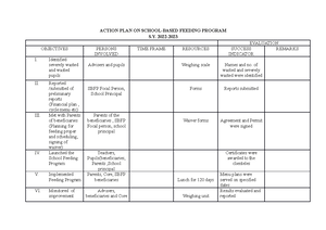 School Based Feeding Program - ACTION PLAN ON SCHOOL-BASED FEEDING ...