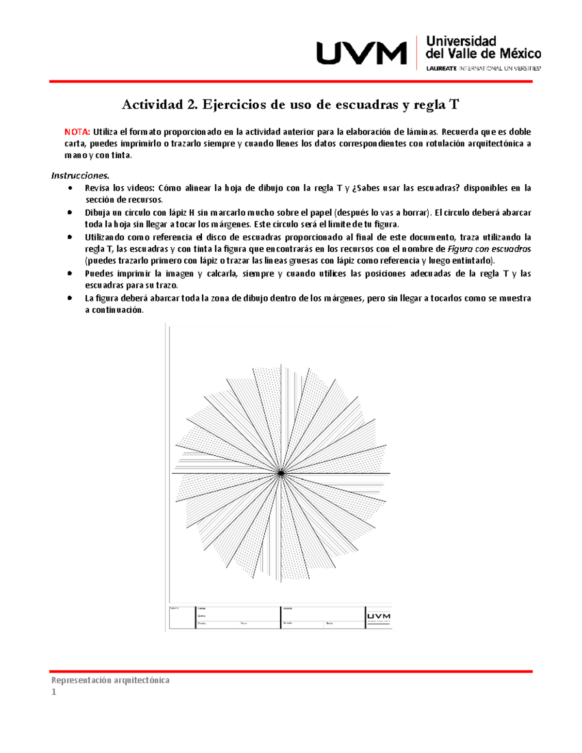 U1 A2 Manejo de escuadras y regla T - Representación arquitectónica 1 ...