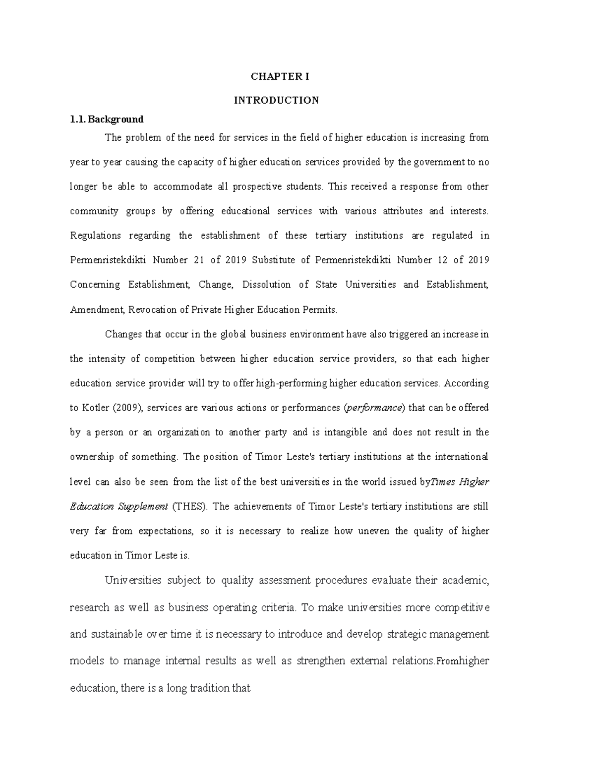 Analysis OF Performance Measurement OF Universidade DILI Campus ( Undil ...