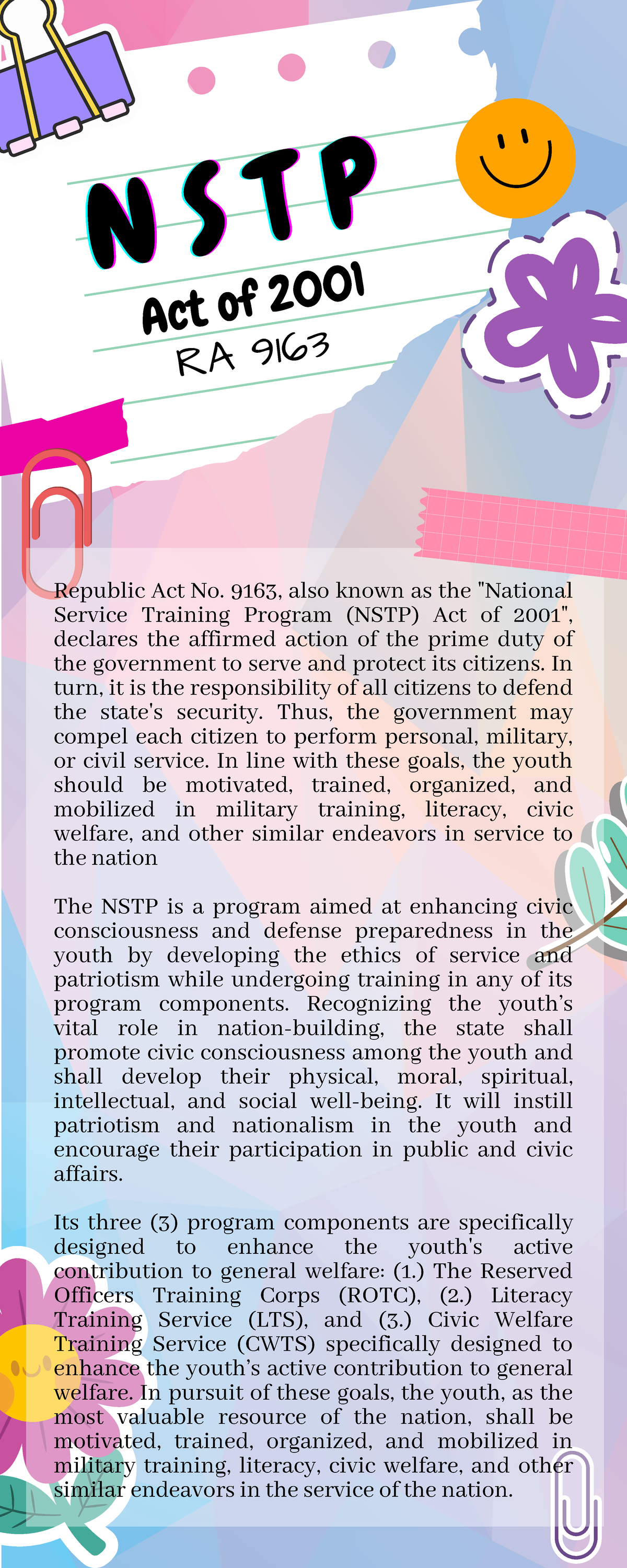 Kamid NSTP ACT#1 - NONE - N S T PN S T PN S T P RA 9163 Republic Act No ...