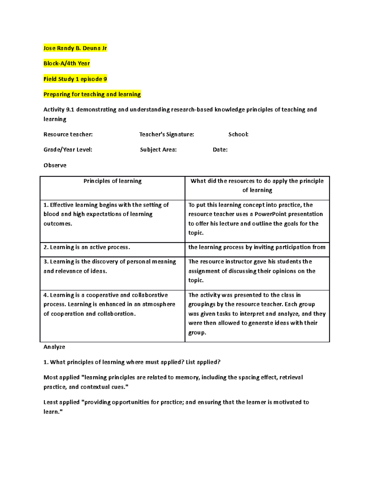 Fs 1 episode 9-10 - Need download the of all FIELD STUDY - Jose Randy B ...