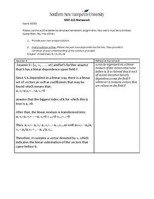 MAT 415 Homework Module 7 - MAT 415 Homework Score: 46/ Please use the ...