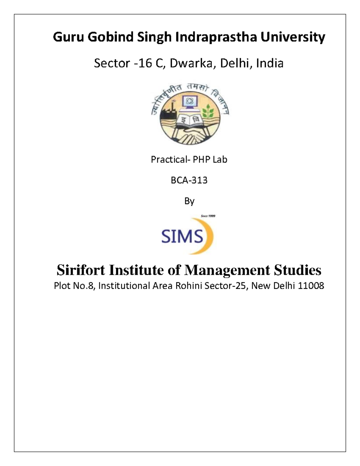 Phpfile - Php Practical File - Guru Gobind Singh Indraprastha University Sector -16 C, Dwarka ...