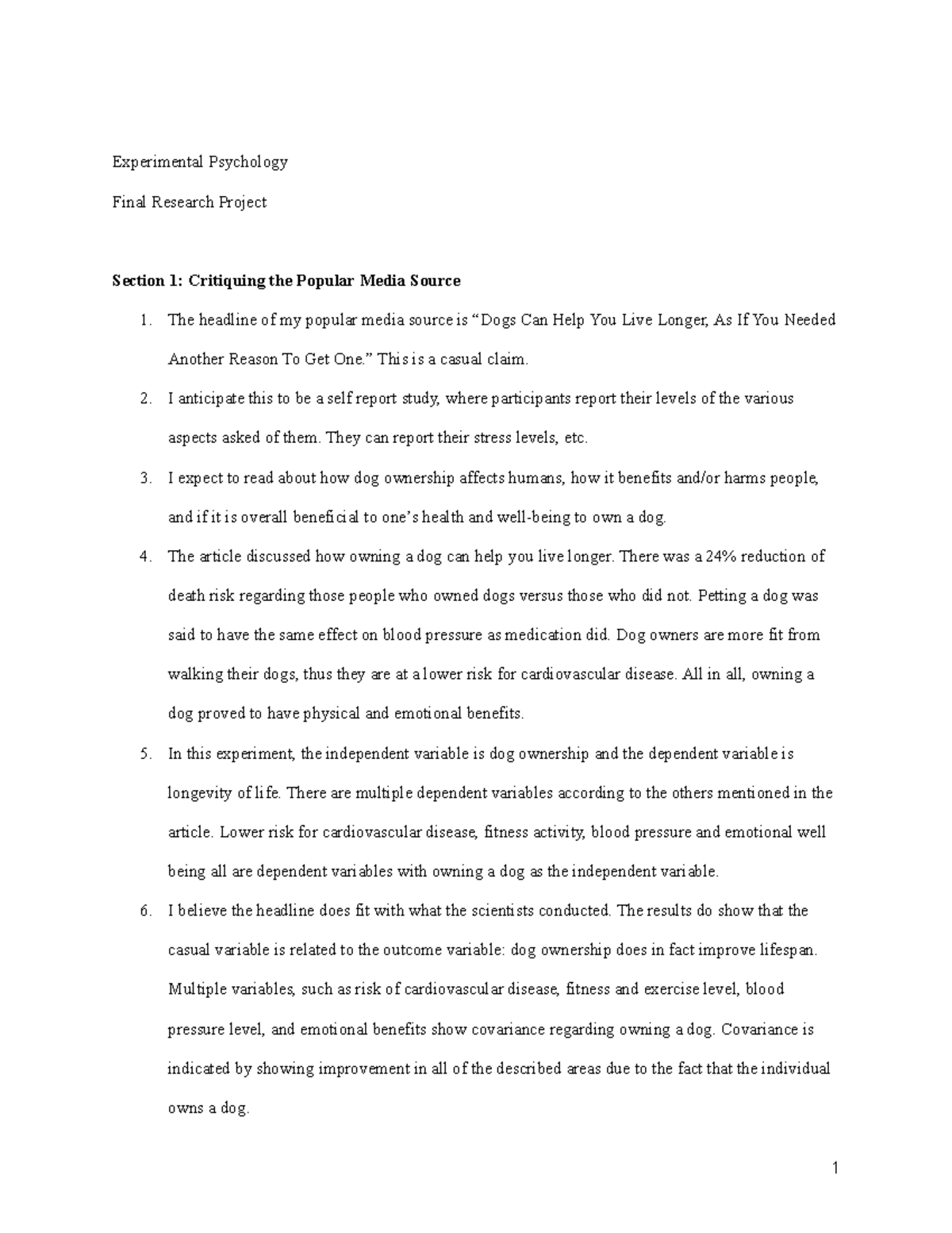 Final Research Project - The headline of my popular media source is Can ...