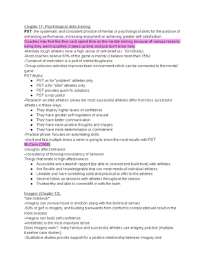 Chapter 11 psych 380 - Chapter 11: Goal Setting Defining goals and ...