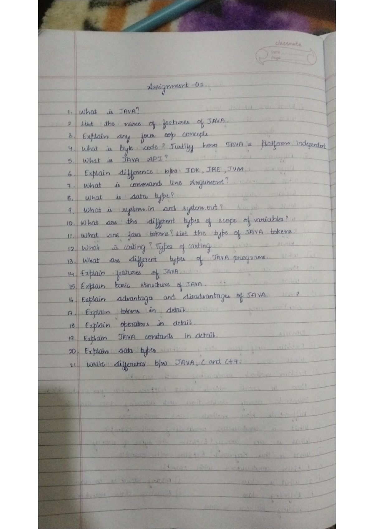 Java Questions - 5marks/8 marks Explain features of java in detail ...