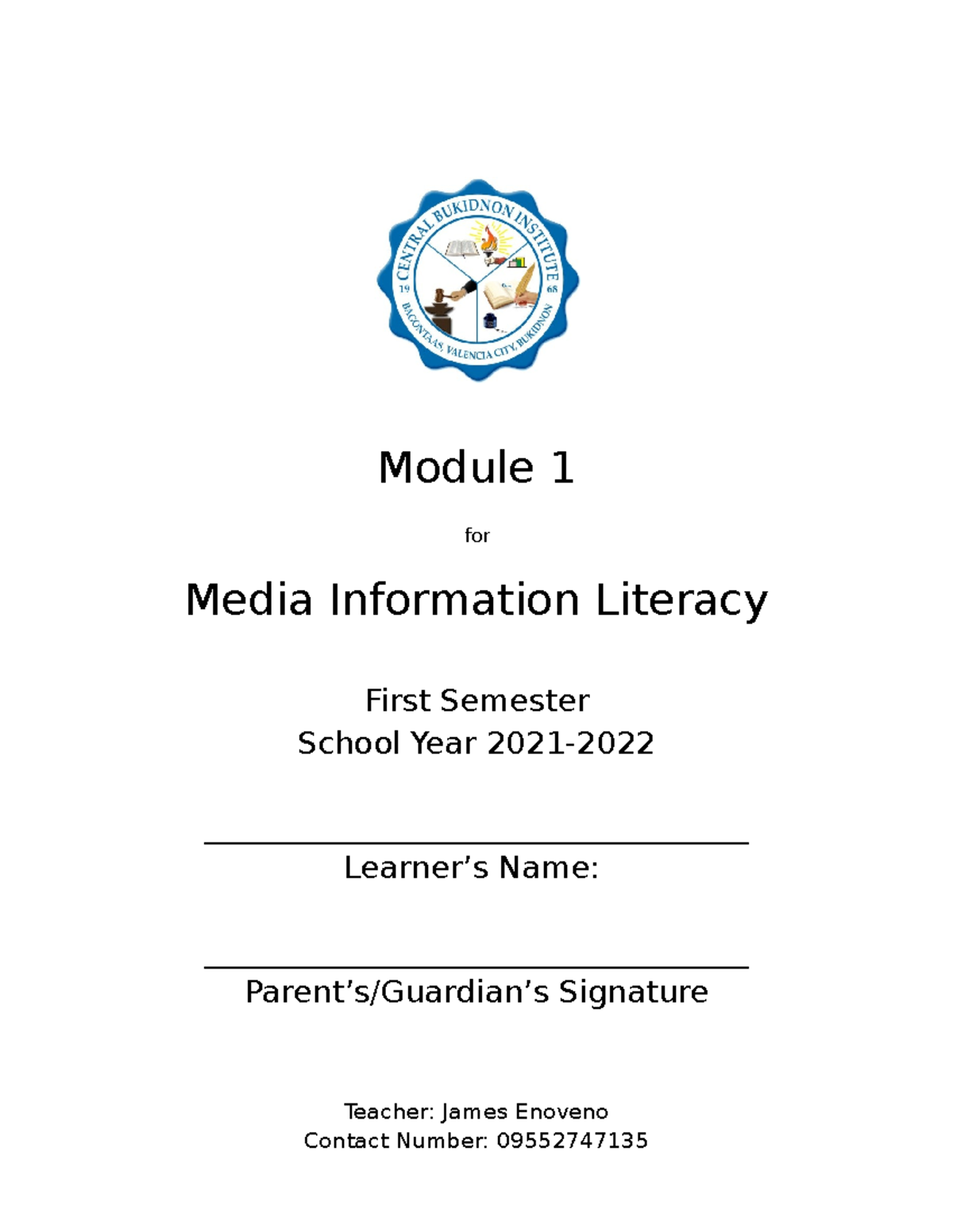 MIL-M1 - MODULES - Module 1 for Media Information Literacy First ...
