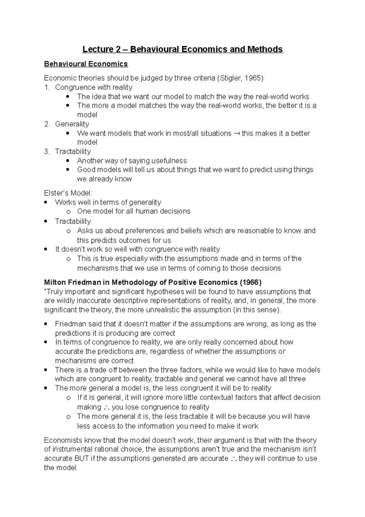 Lecture 2 - Behavioural Economics and Methods - Lecture 2 – Behavioural ...