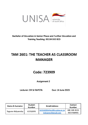 Unisa - University of South Africa - Studocu