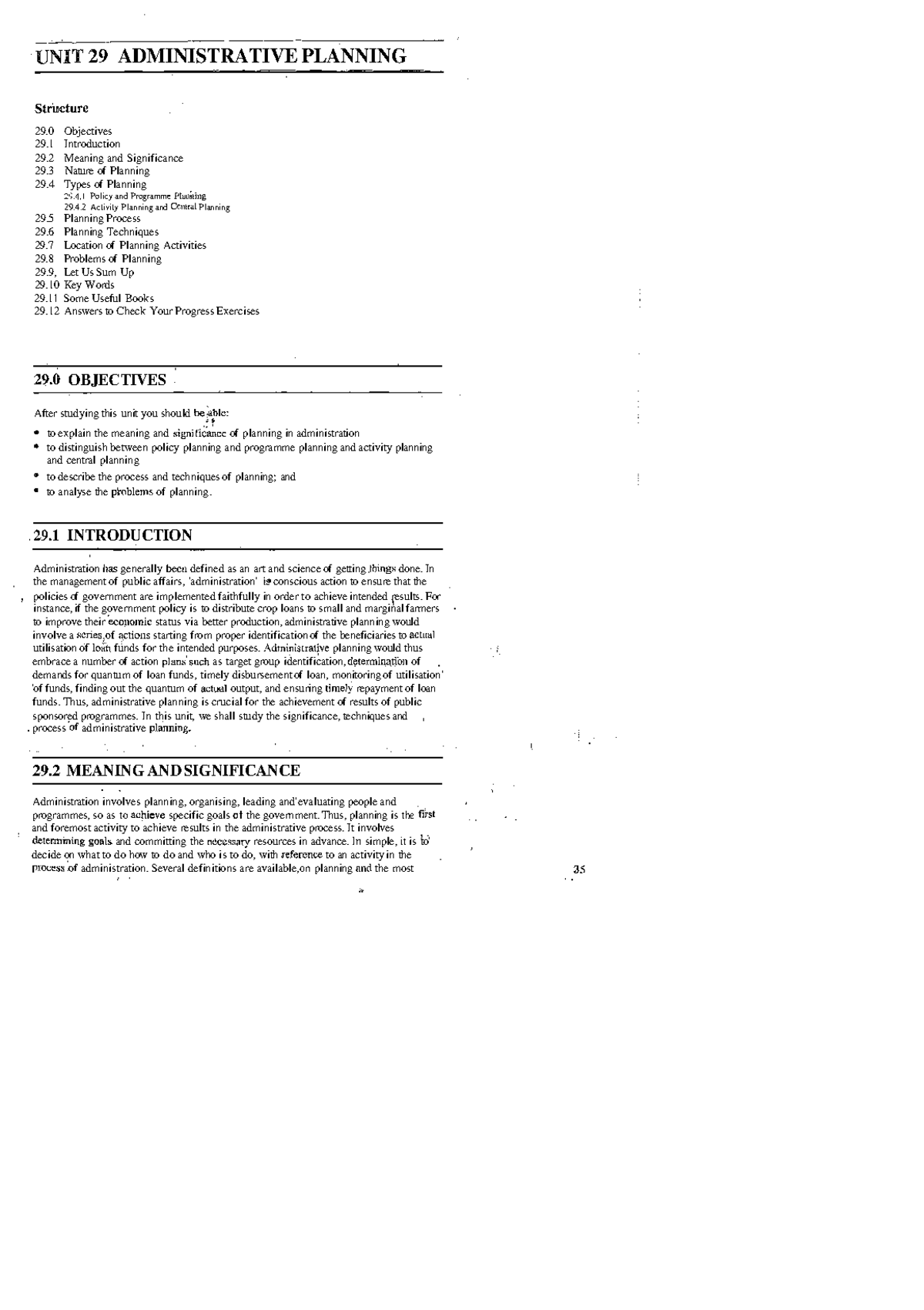 Administrative Planning - ADMINISTRATIVE PLANNING 29 Objectives 29 ...