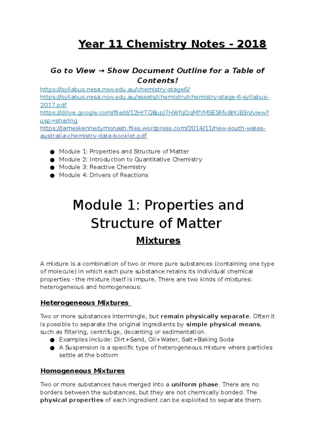 Year 11 Chemistry Notes - 2018 - Year 11 Chemistry Notes - 2018 ...