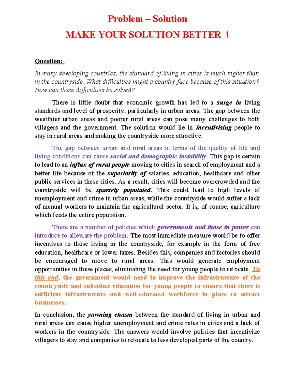 Problem - Solution - Problem – Solution MAKE YOUR SOLUTION BETTER ...